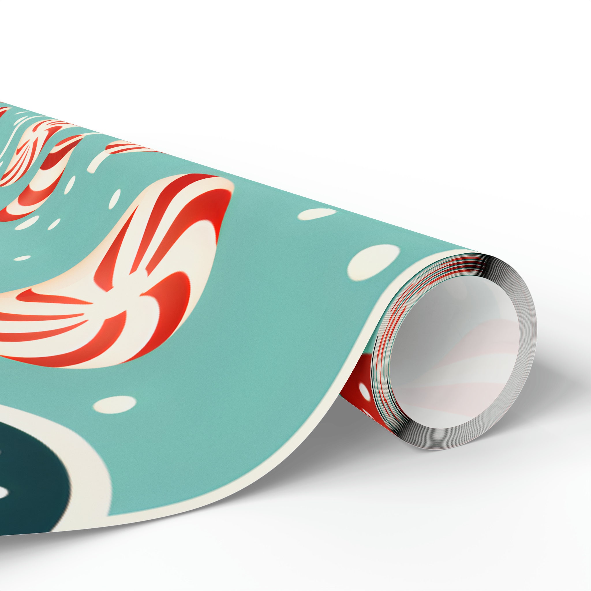 Holiday Peppermint Swirl Christmas Winter Wrapping Paper | Candy Cane ...