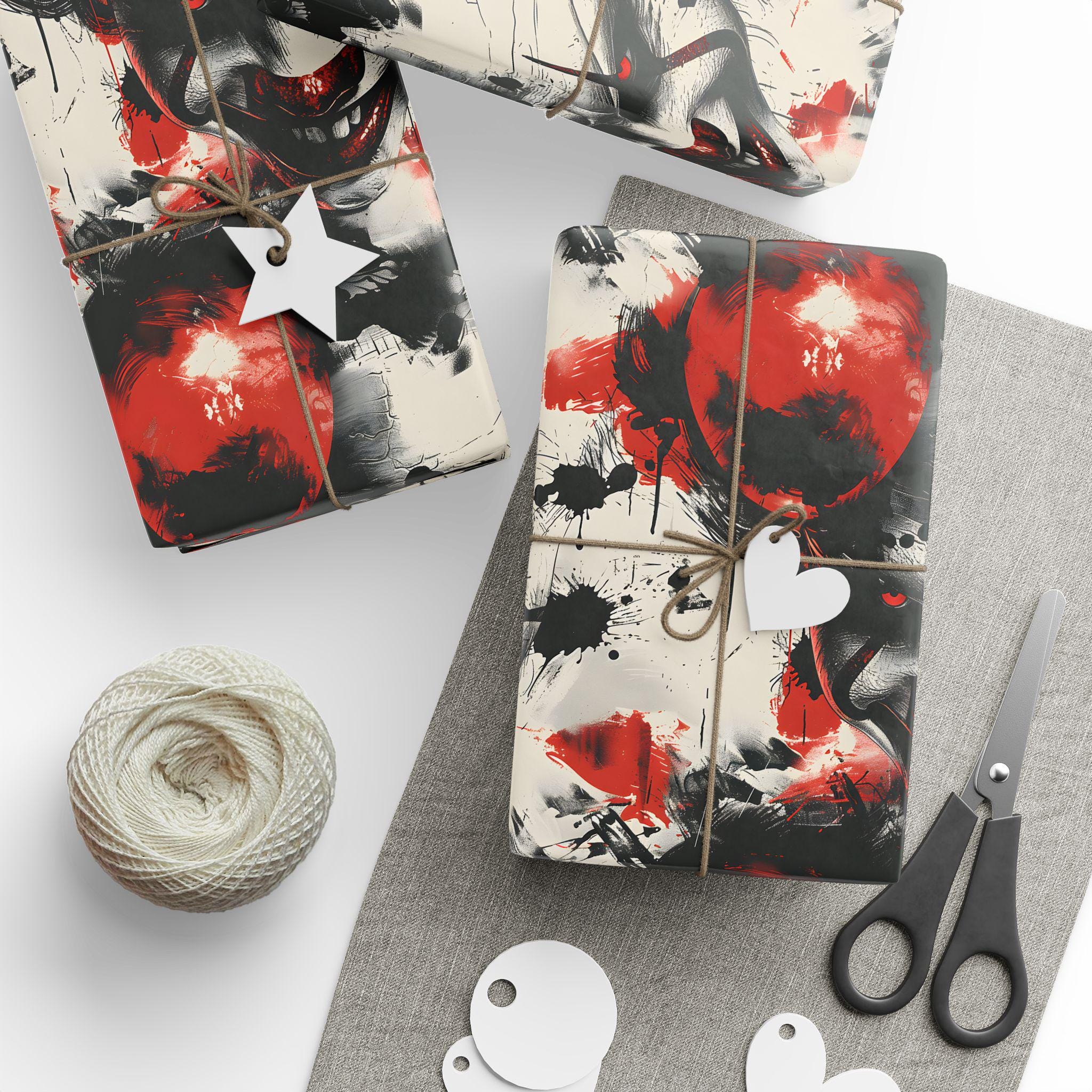Pennywise the Clown Wrapping Paper, Clown Horror Gift Wrap, Creepy Evil ...