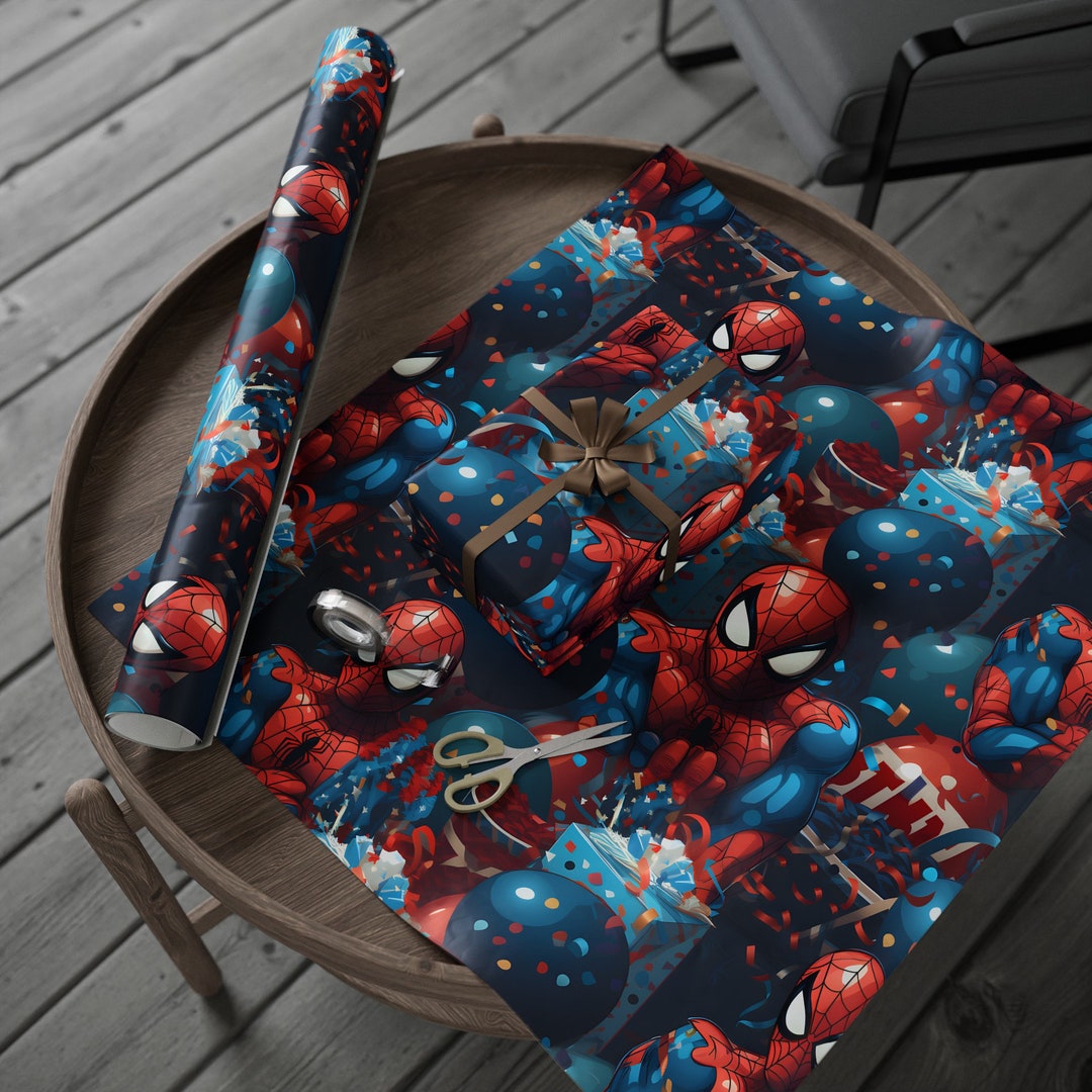 Spiderman Birthday Wrapping Paper Rolls, Kids Marvel Gift Wrap ...