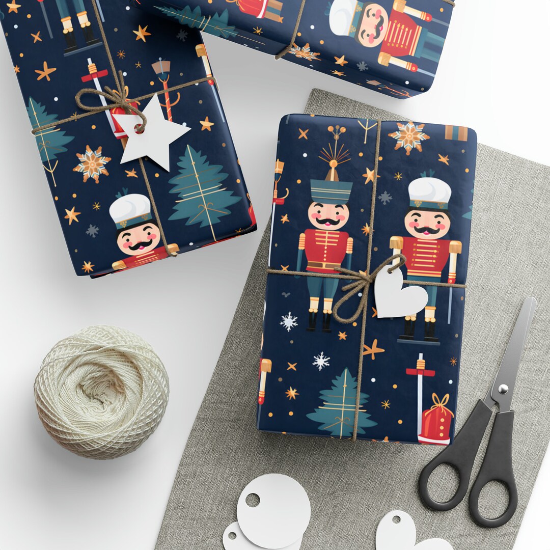 Nutcracker Gift Wrap Little Toy Soldier Wrapping Paper Classic ...