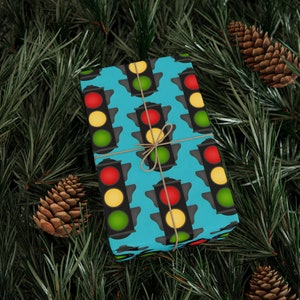 Traffic Light Wrapping Paper, Traffic Party Gift Wrap, Road Sign Gift ...