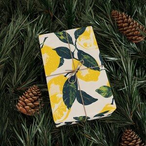 Lemon Wrapping Paper, Fresh Lemon Gift Wrap, Clean Lemon Gift Paper ...