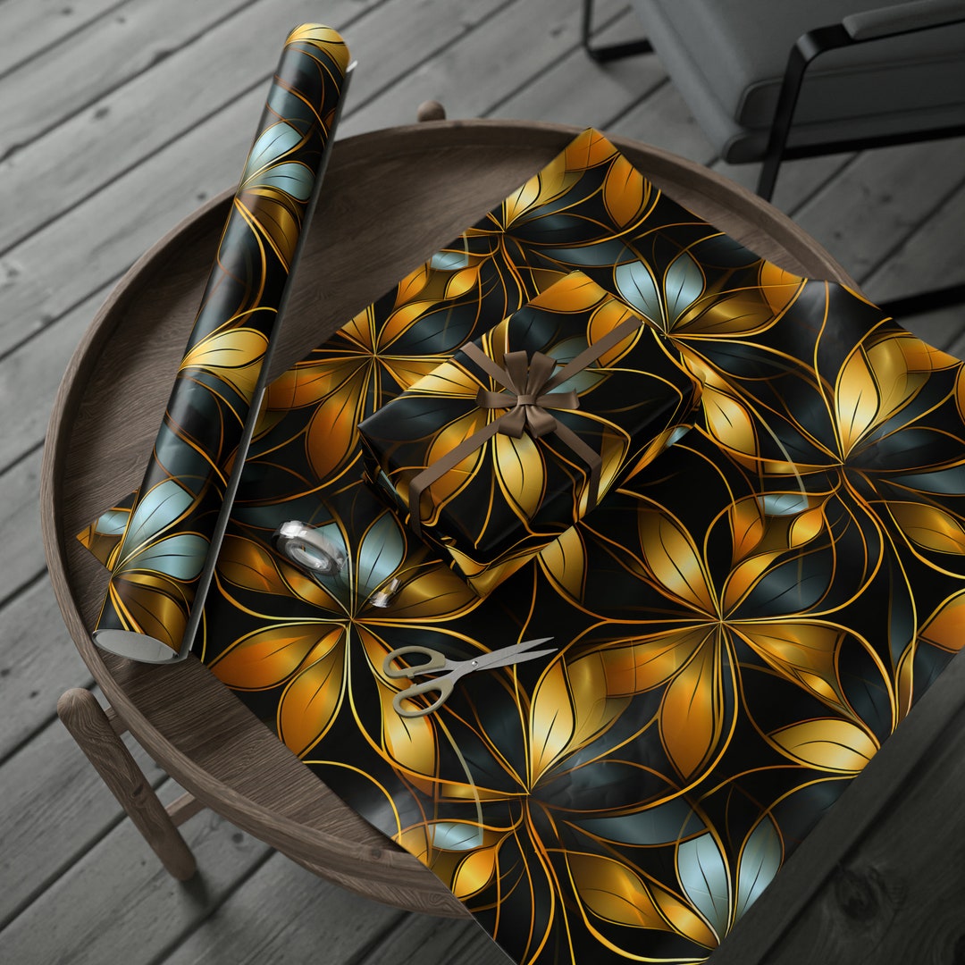 Elegant Gold Themed Gift Wrap Black and Gold Wrapping Paper Elegant ...