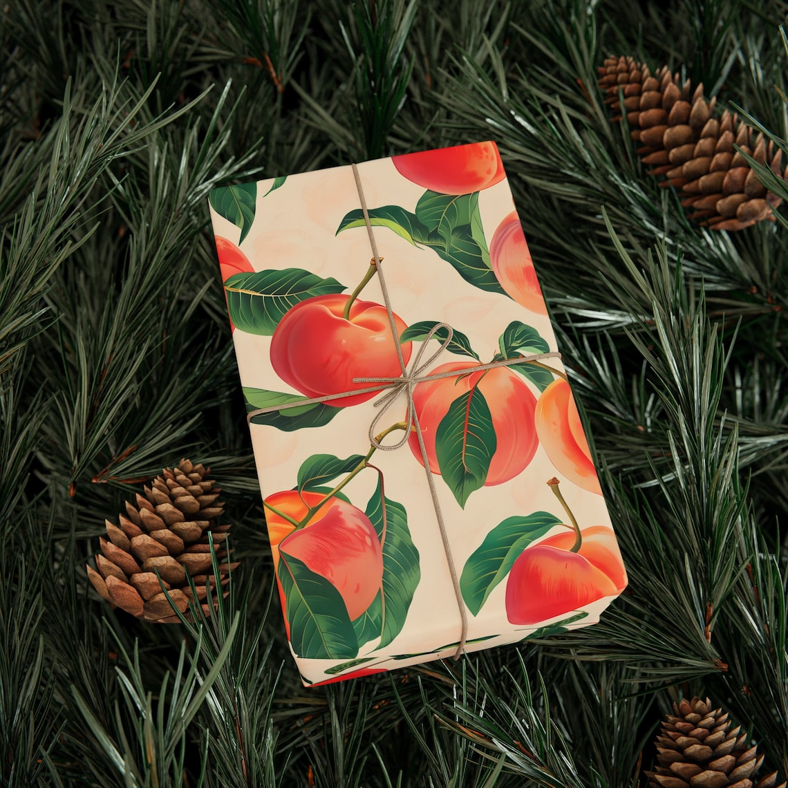 Peach Wrapping Paper, Peach Fuzz Gift Wrap, Fresh Fruit Gift Paper ...