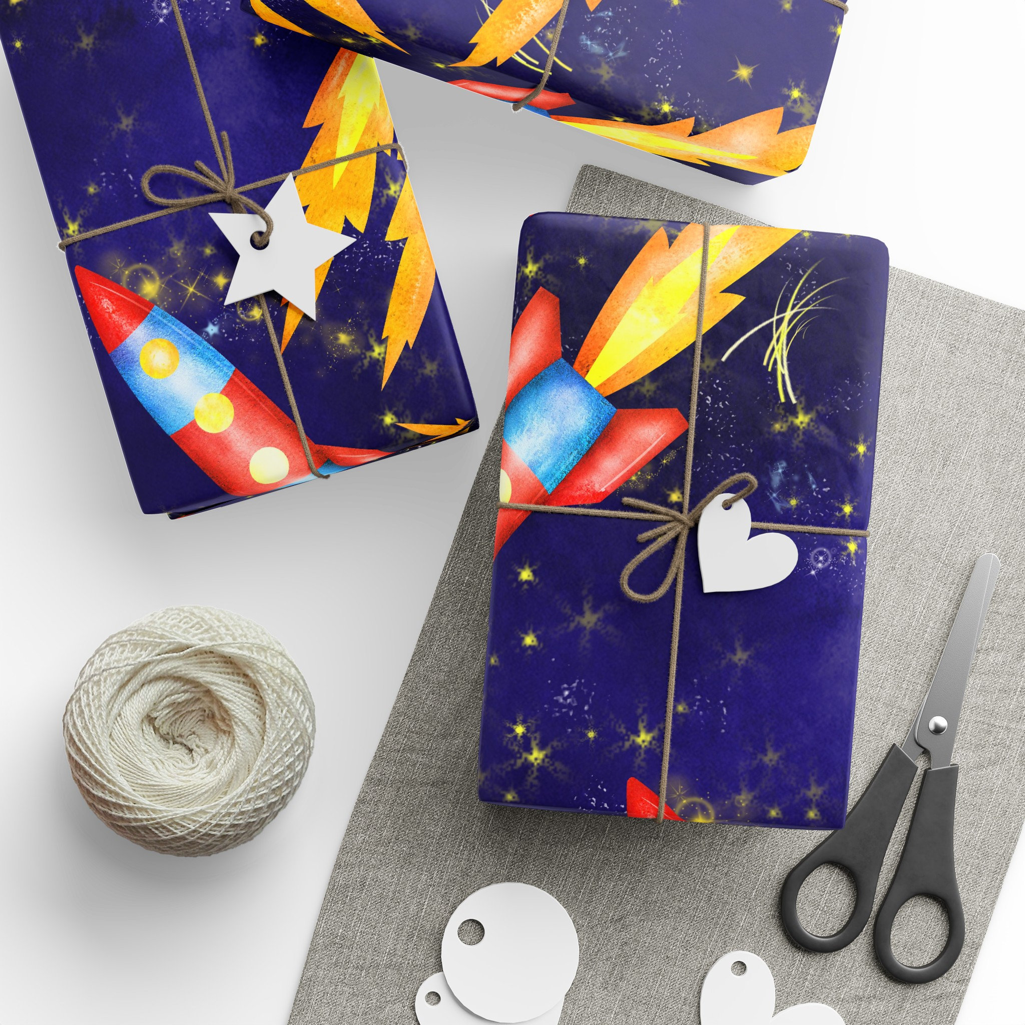 Space Shuttle Wrapping Paper, Rocket Ship Wrapping Paper, 3-2-1 Blast ...