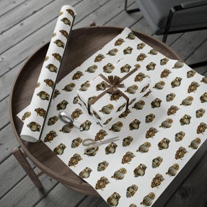 Owl Wrapping Paper, Cute Owls Baby Shower Gift Wrap, Nocturnal Bird ...