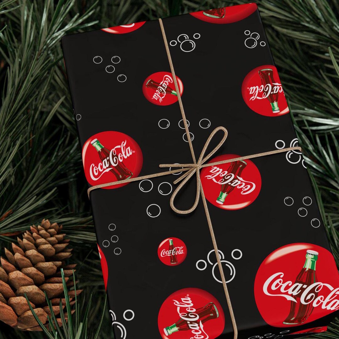 Coca-cola Classic Wrapping Paper Iconic Soda Bottle Design Gift Wrap ...