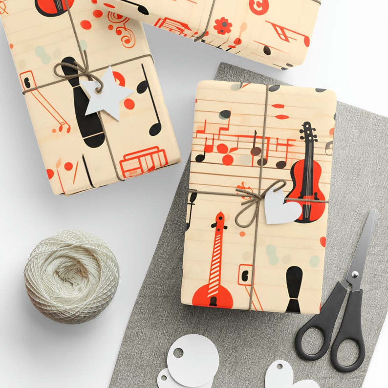Music Theory Wrapping Paper Music Birthday Holiday Gift Wrap, Music ...