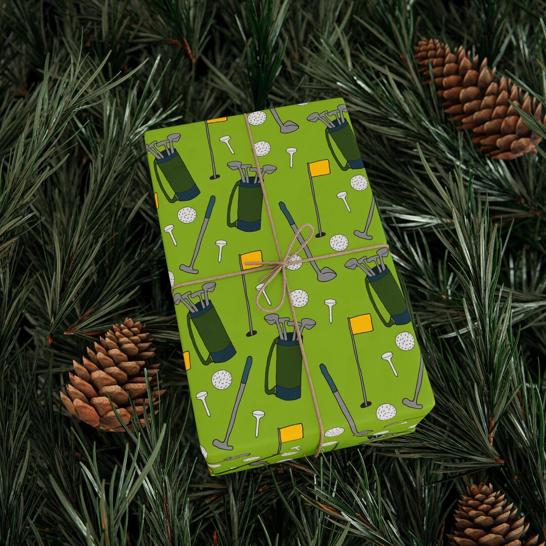 Golf Wrapping Paper for Christmas and Birthdays, Country Club Gift Wrap ...