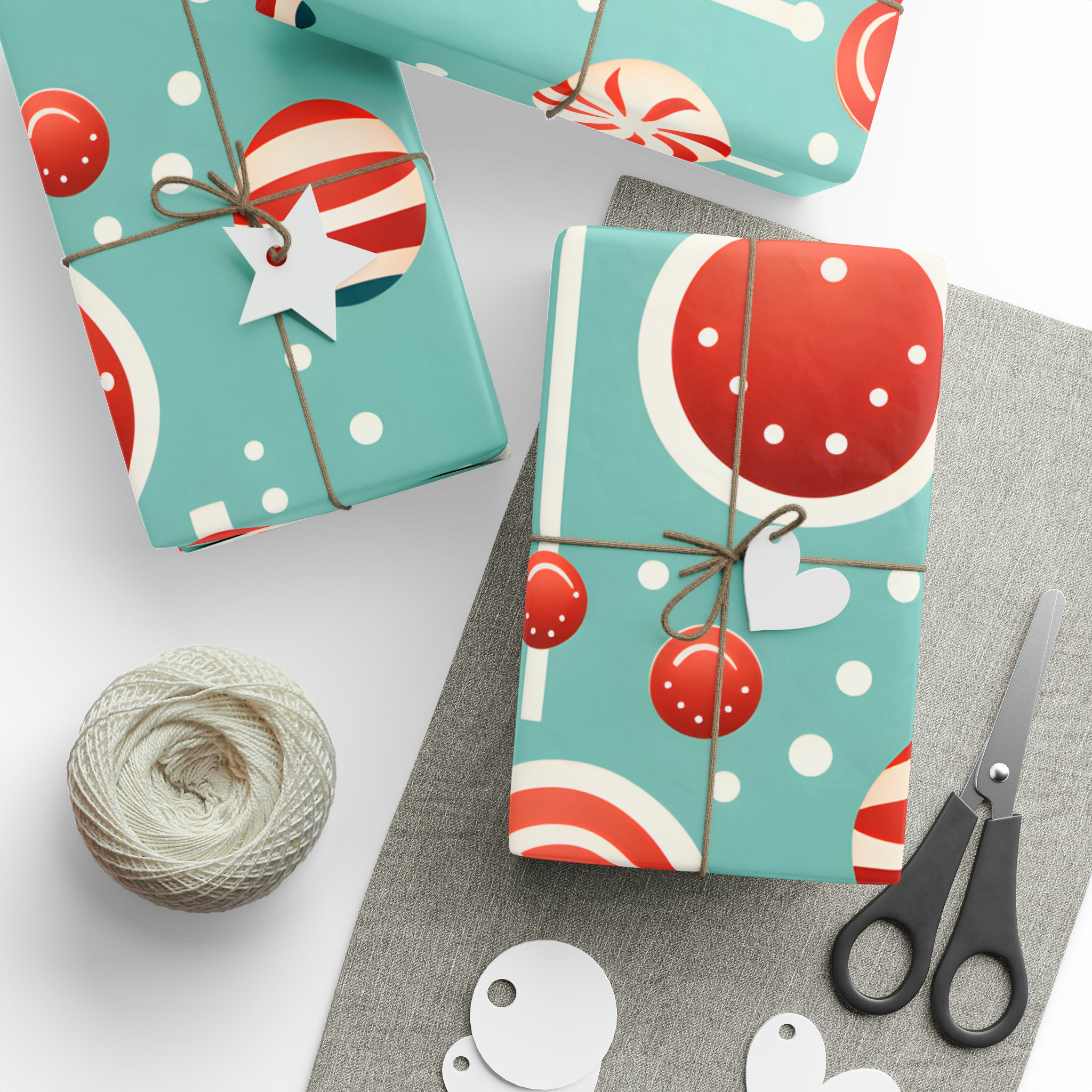 Holiday Peppermint Swirl Christmas Winter Wrapping Paper | Candy Cane ...