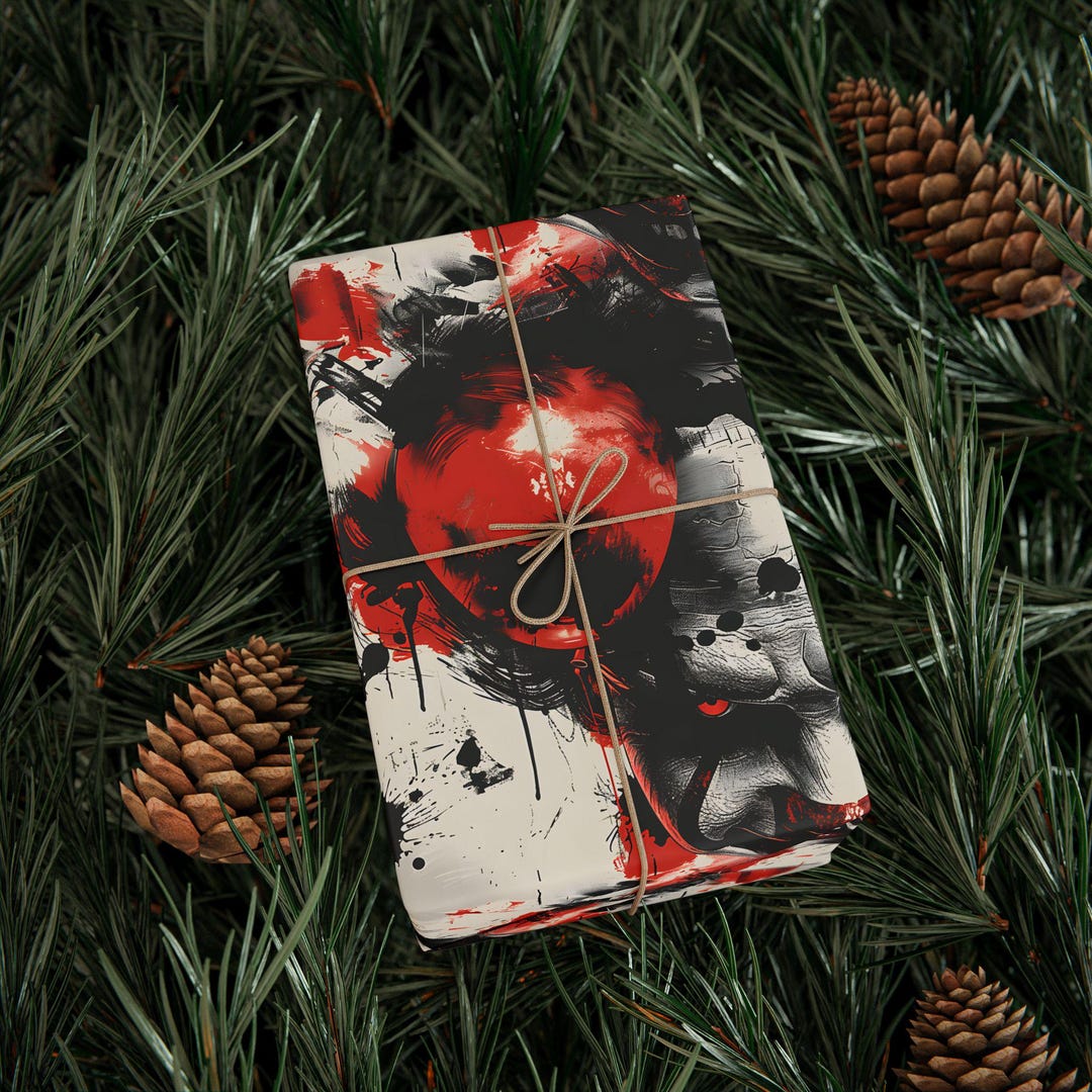 Pennywise the Clown Wrapping Paper, Clown Horror Gift Wrap, Creepy Evil ...