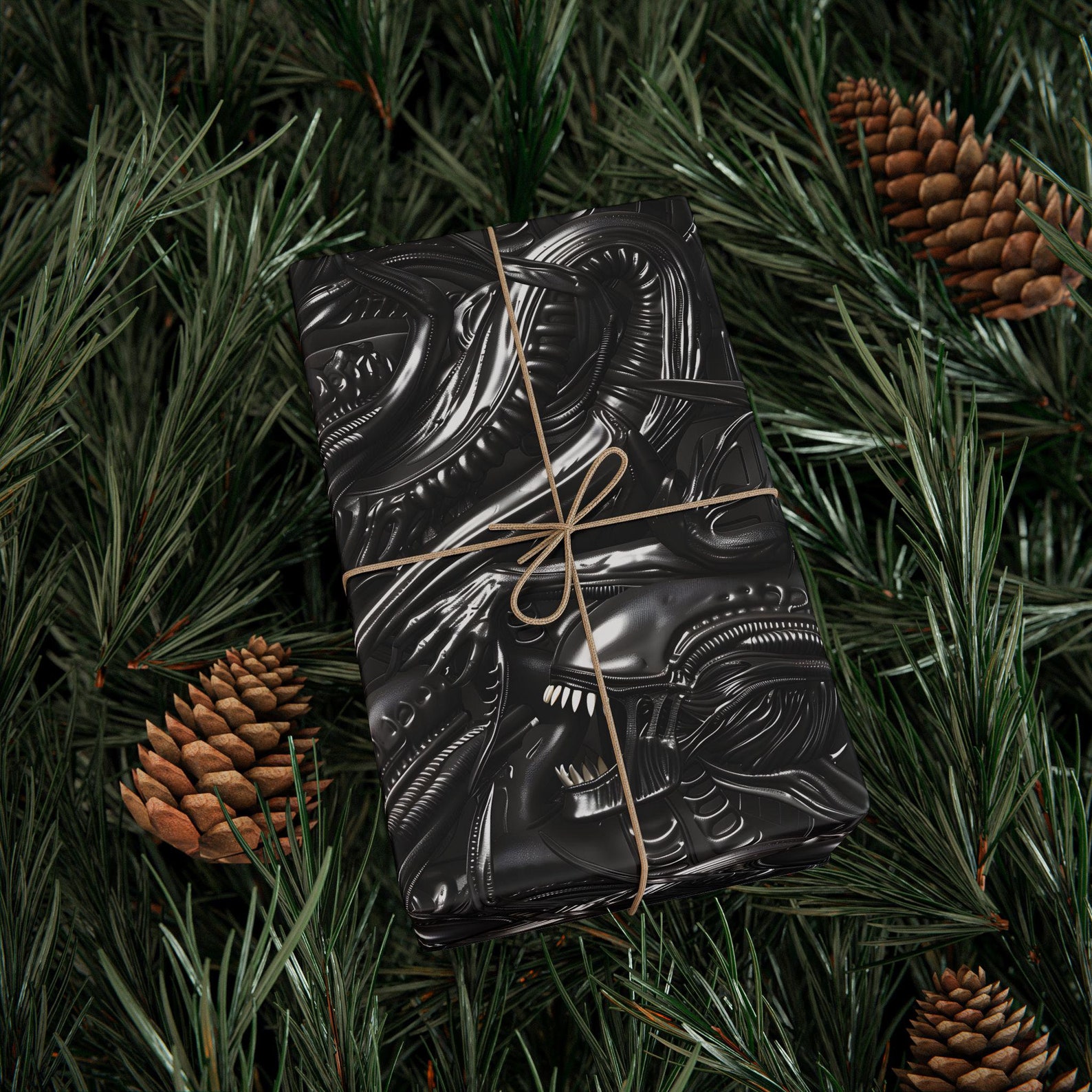 Aliens Xenomorph Gift Wrapping Paper, Horror Sci-fi Gift Wrap, Scary ...