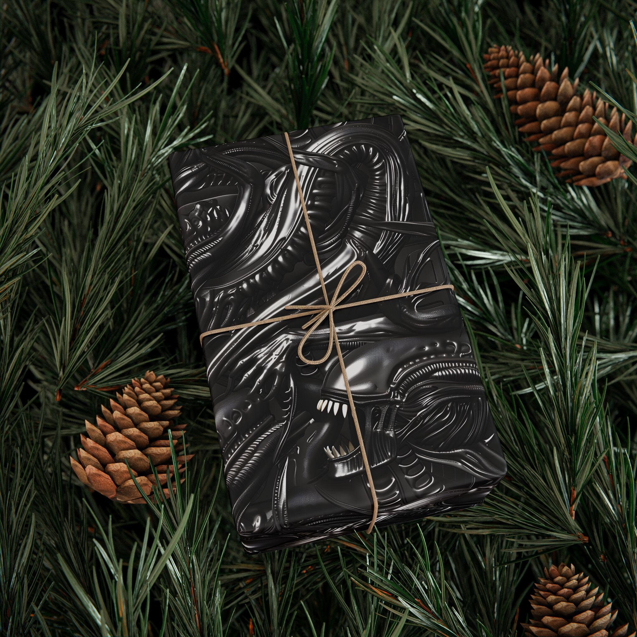 Aliens Xenomorph Gift Wrapping Paper, Horror Sci-fi Gift Wrap, Scary ...