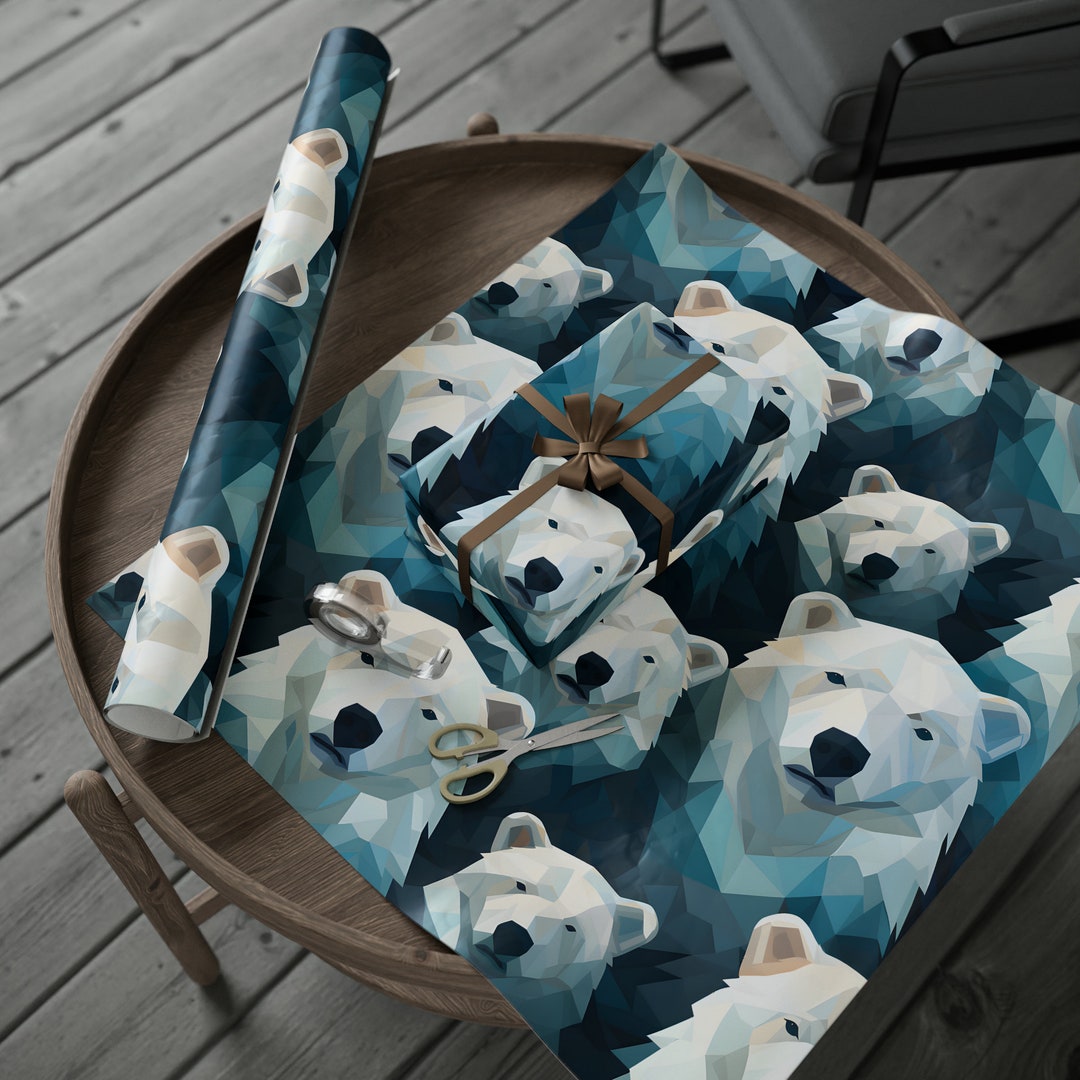 Paper Polar Bears Wrapping Paper Rolls, Polar Bears Gift Wrap, Winter ...