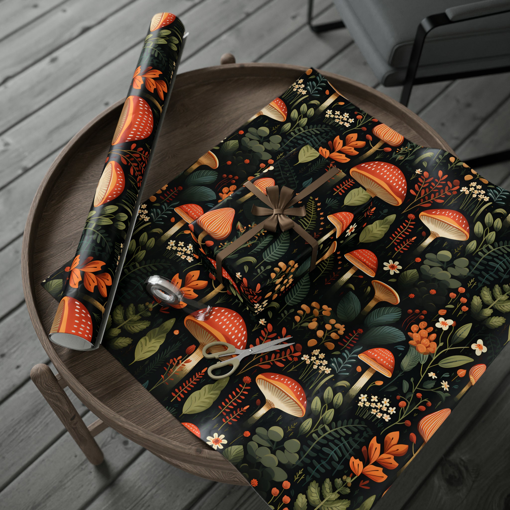 Mushroom Woodlands Wrapping Paper Rolls, Elegant Gift Wrap, Mushroom ...