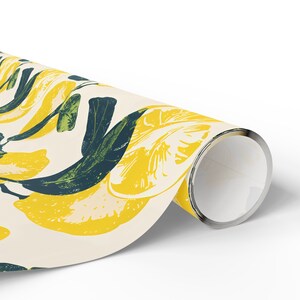 Lemon Wrapping Paper, Fresh Lemon Gift Wrap, Clean Lemon Gift Paper ...