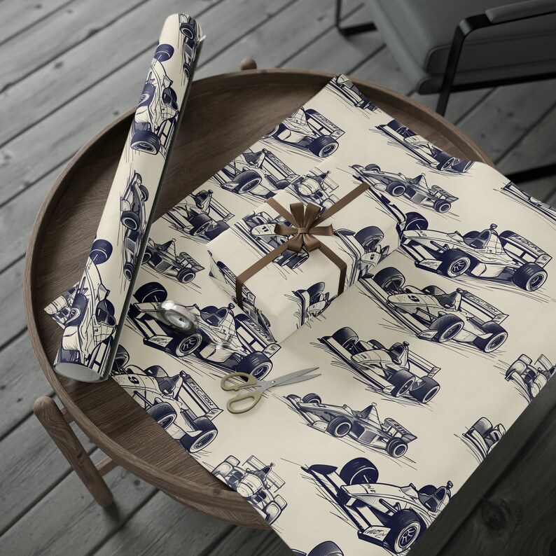 Race Car Sketch Wrapping Paper for Kids Parties, Birthdays, Christmas ...