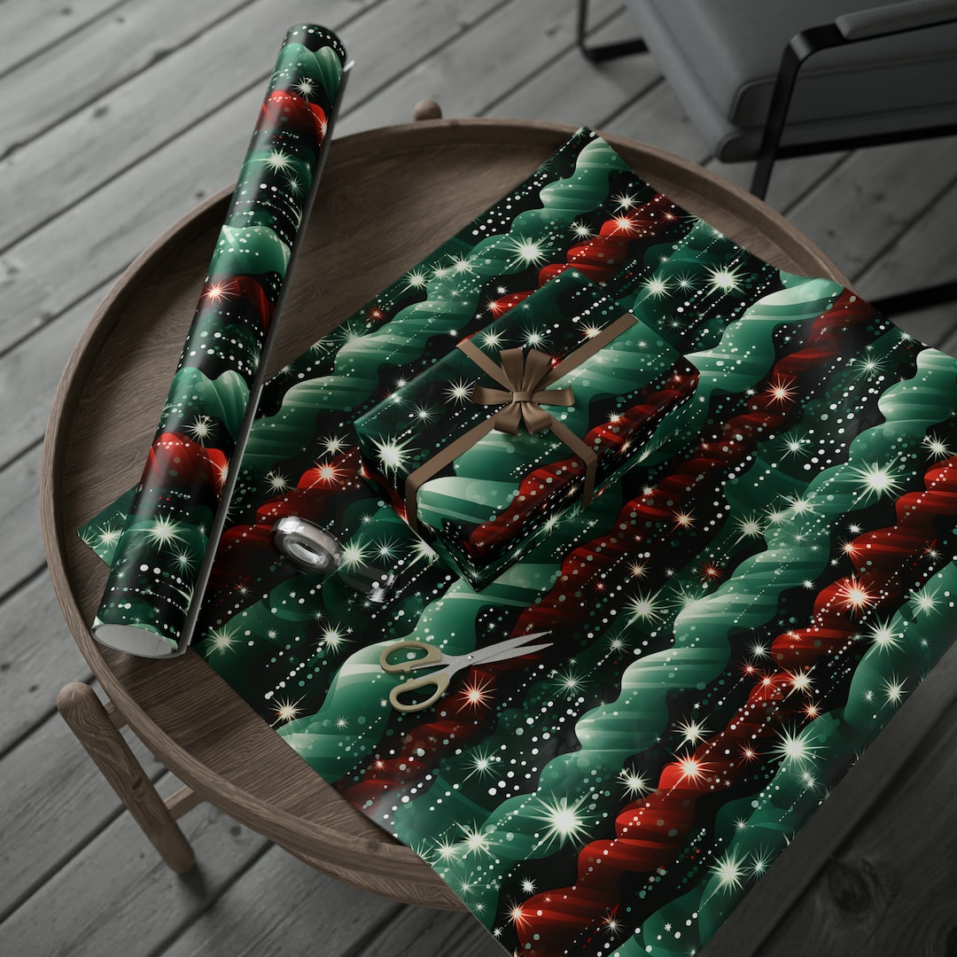 Christmas Abstract Swirls Holiday Winter Themed Wrapping Paper ...