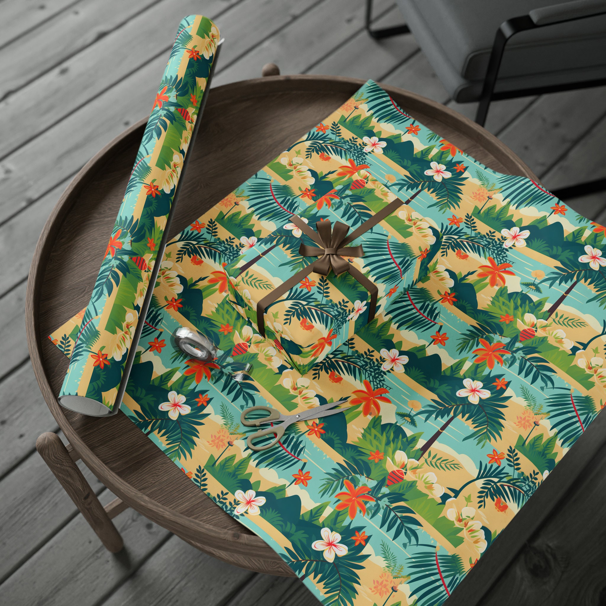 Hawaiian Themed Wrapping Paper for Birthdays and Christmas, Parties or ...