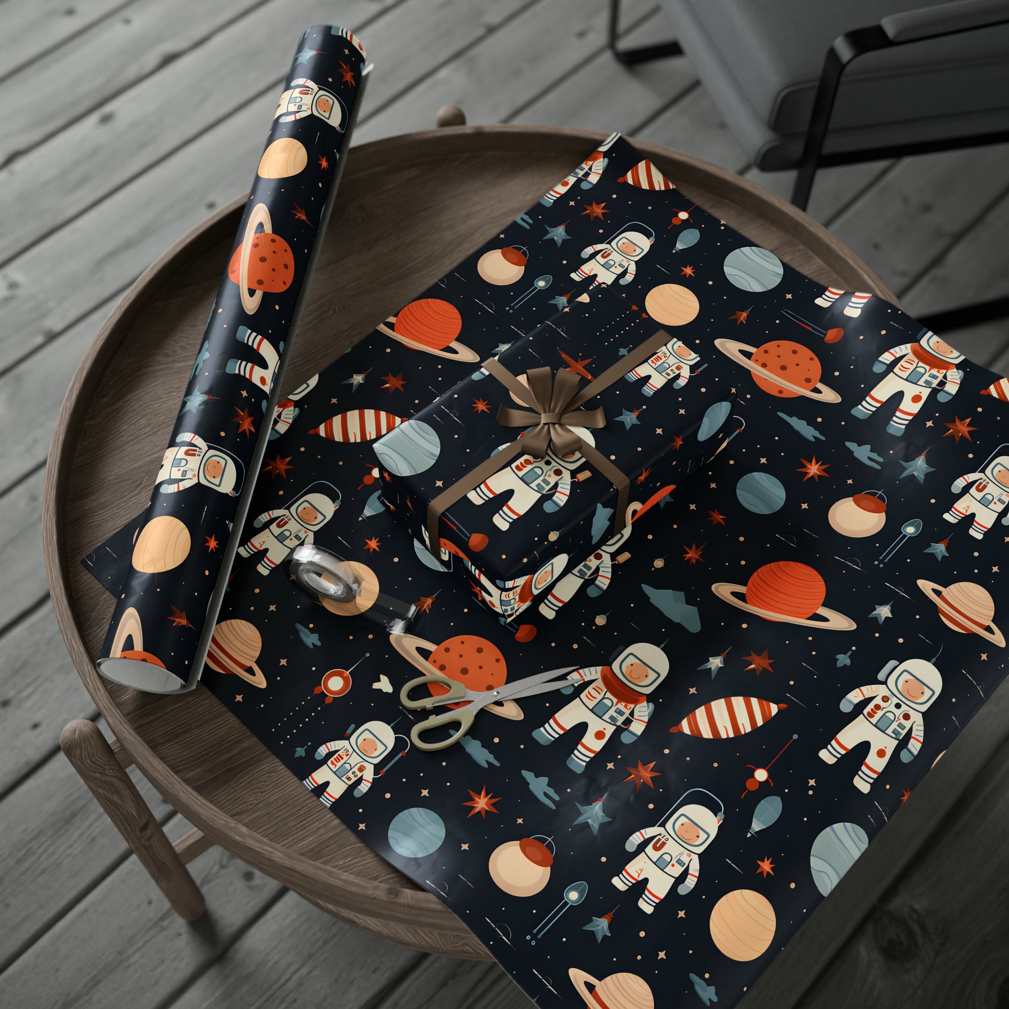 Space Themed Wrapping Paper Astronaut Themed Gift Wrap - Etsy