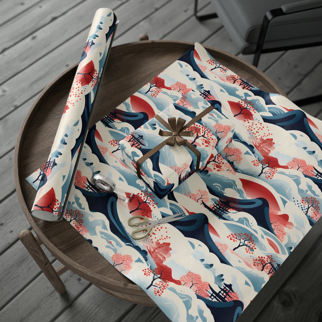 Japan Inspired Wrapping Paper Rolls, Japanese Gift Wrap, Elegant Luxury ...
