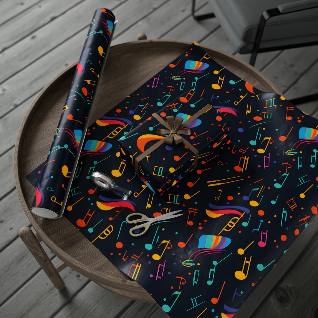 Music Theory Wrapping Paper Music Birthday Holiday Gift Wrap, Music ...