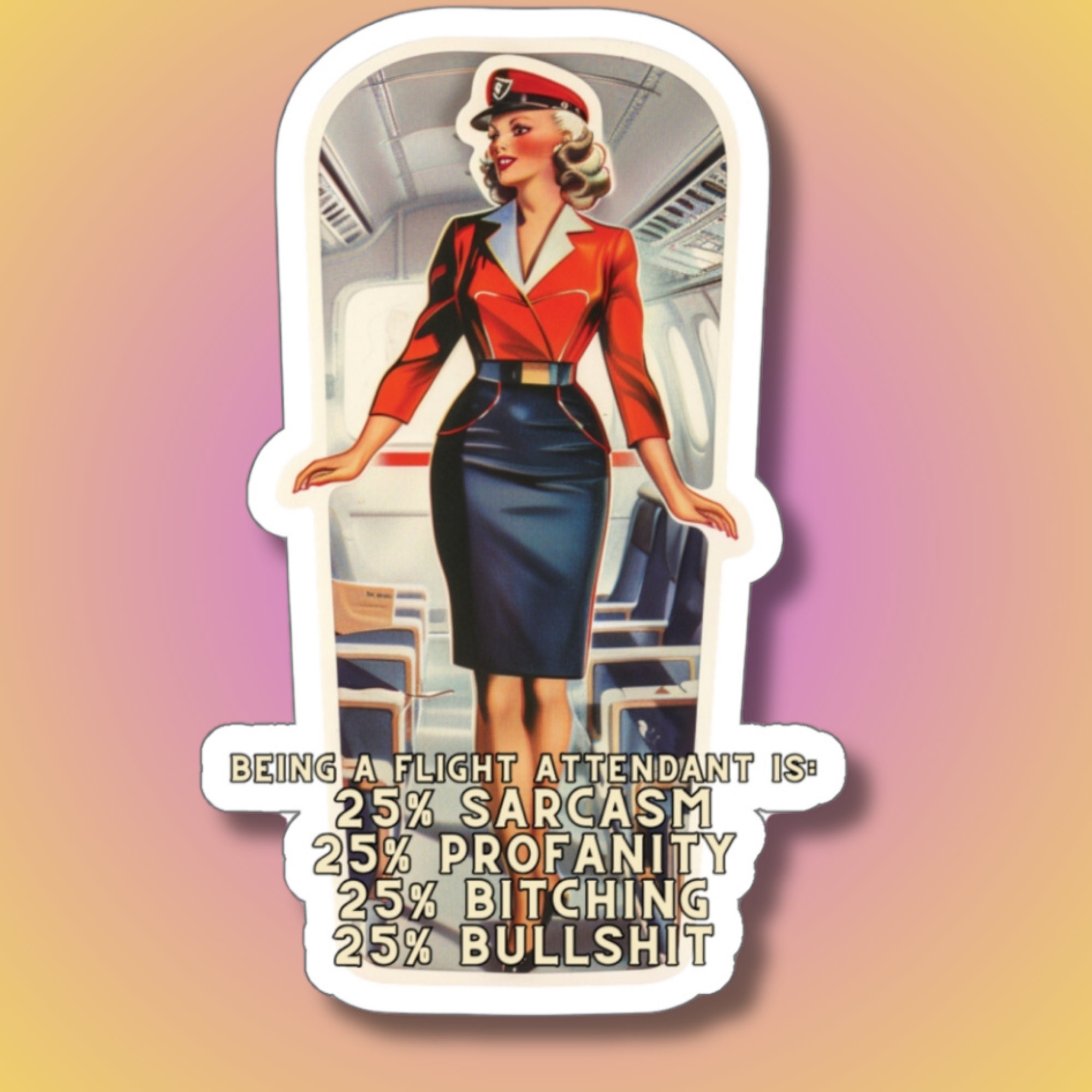 Funny Flight Attendant Sticker, Flight Attendant Humor, Funny Airline ...