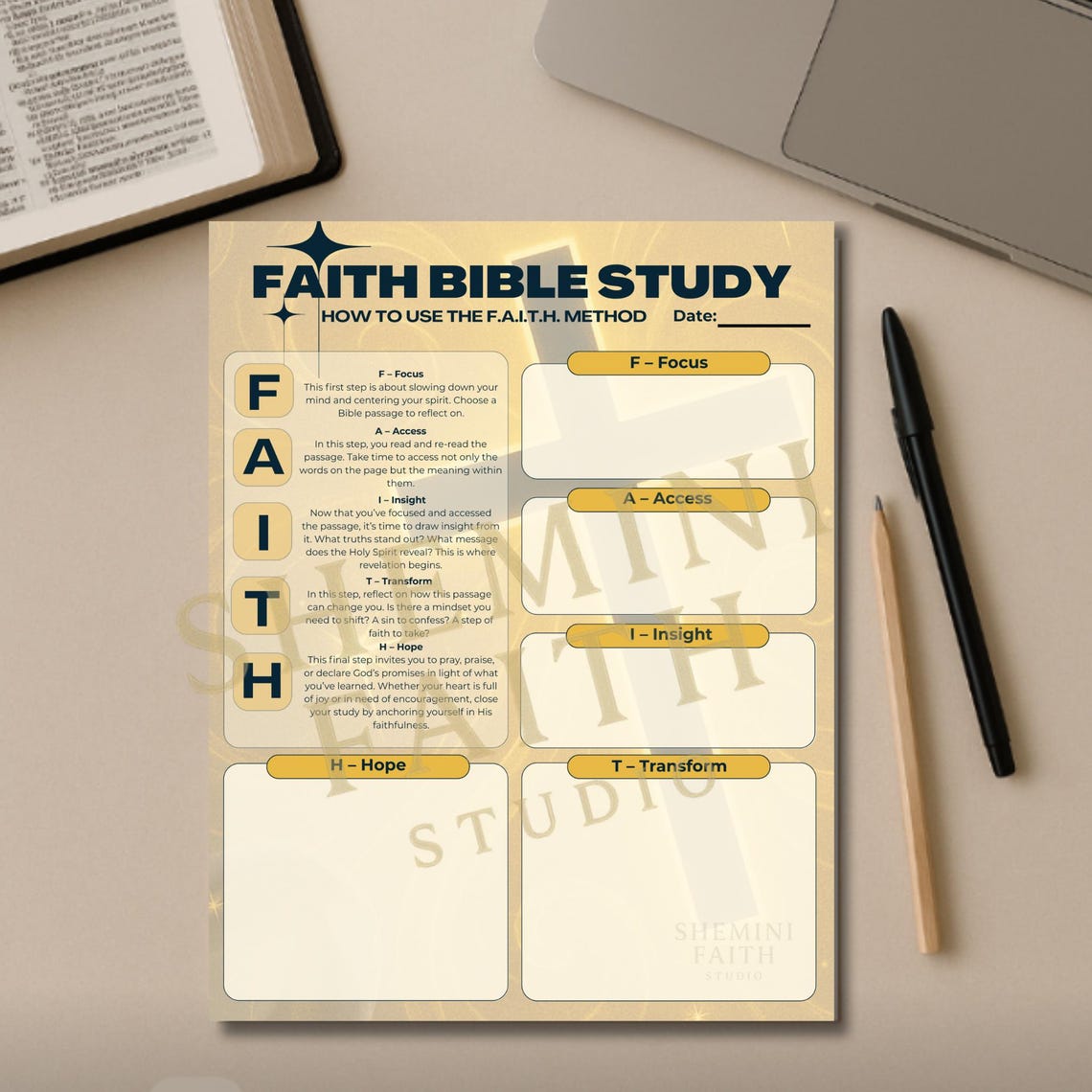 FAITH Bible Study Printable Template: Guided Scripture Journaling - Etsy