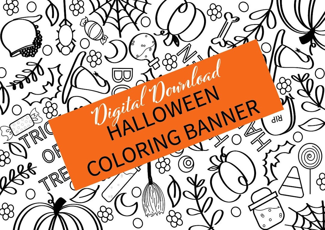 Descarga digital Banner para colorear de Halloween - Etsy México