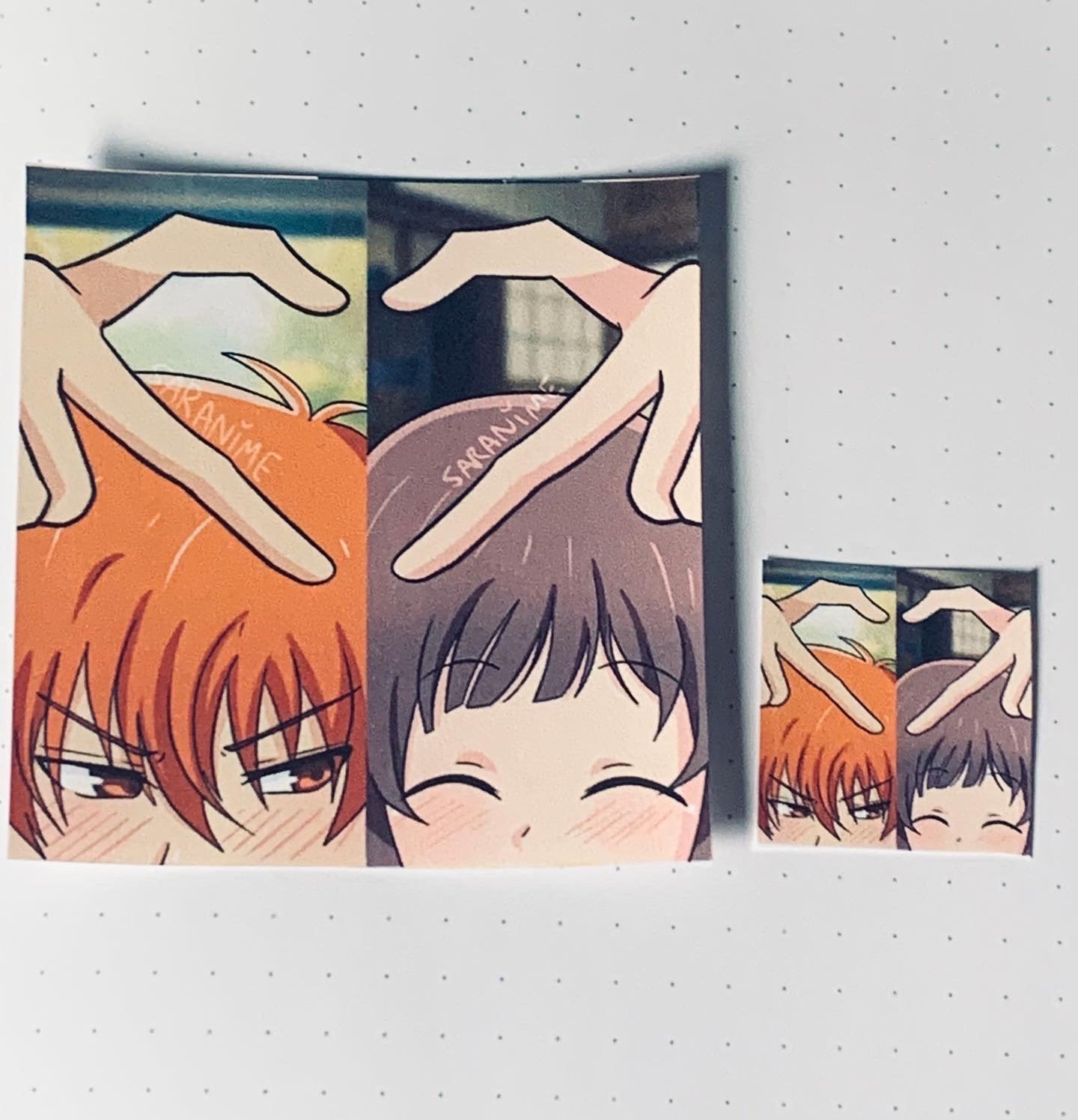 Romance Anime Heart Stickers Cute Couple Illustrations Kawaii Anime ...