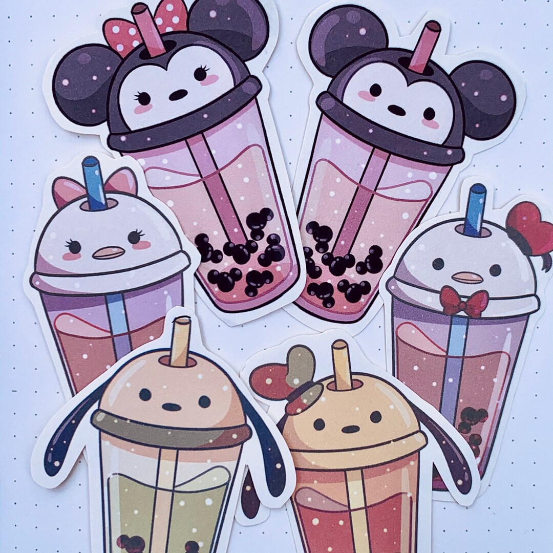 Disney Boba Sticker - Cute Boba Tea Character Illustrations - Kawaii ...