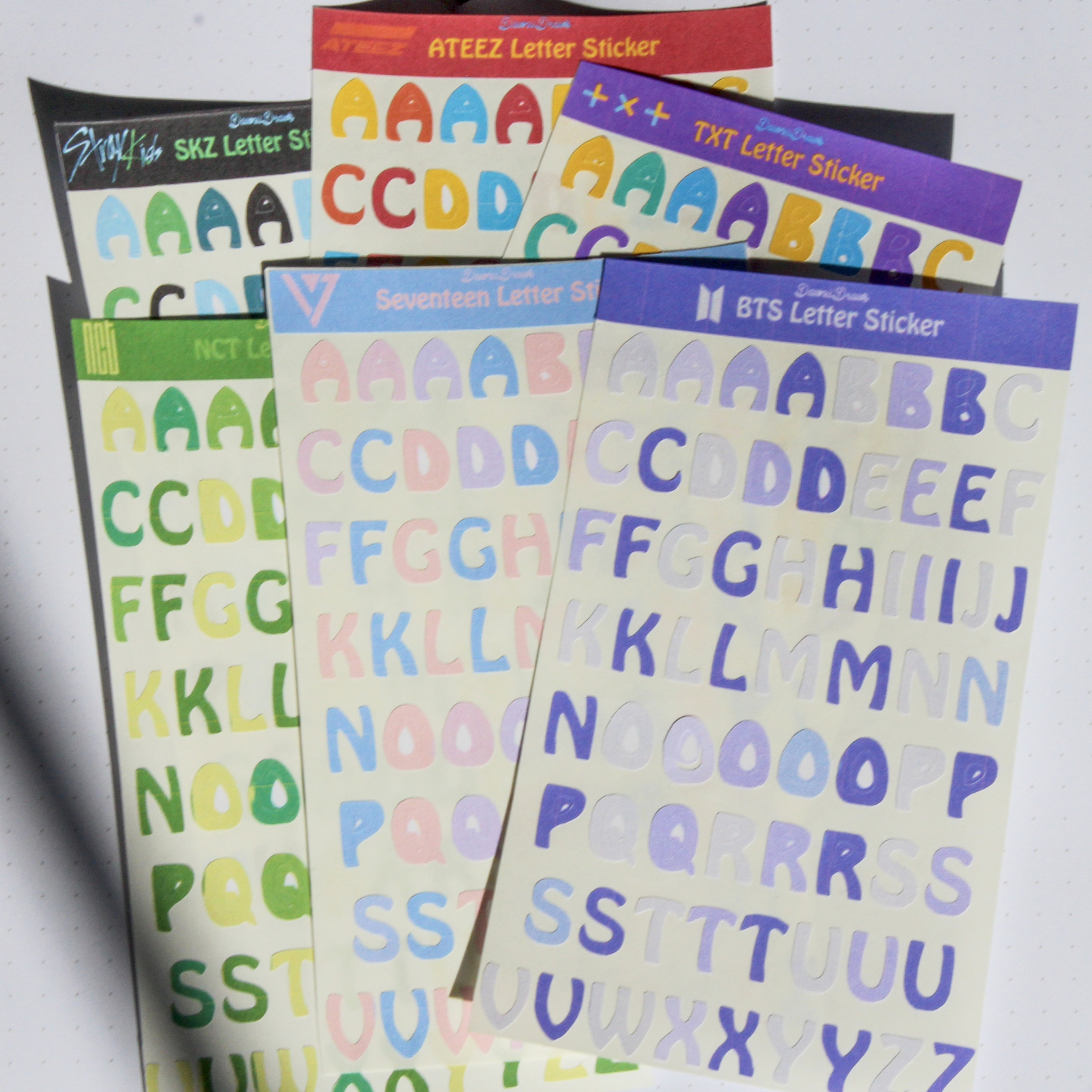 Kpop Boy Group Letter Sticker Sheet - BTS SEVENTEEN NCT Inspired ...