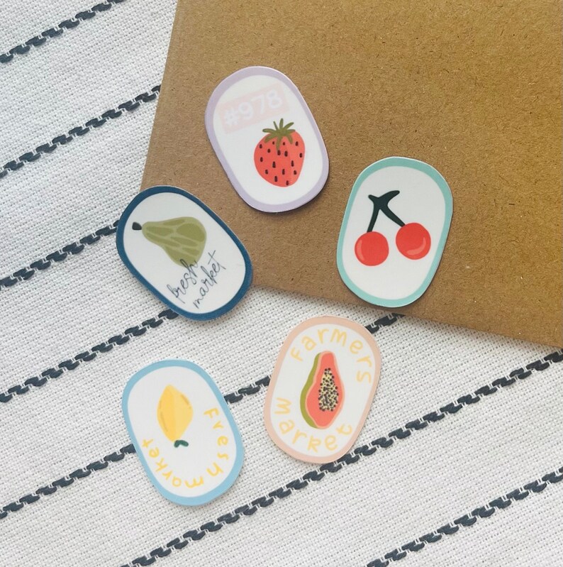 Farmers Market Fruit Stickers - Etsy