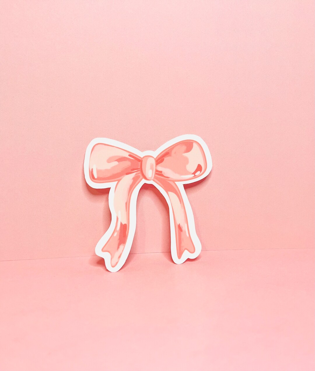 Vintage Painted Pink Bow Sticker - Etsy