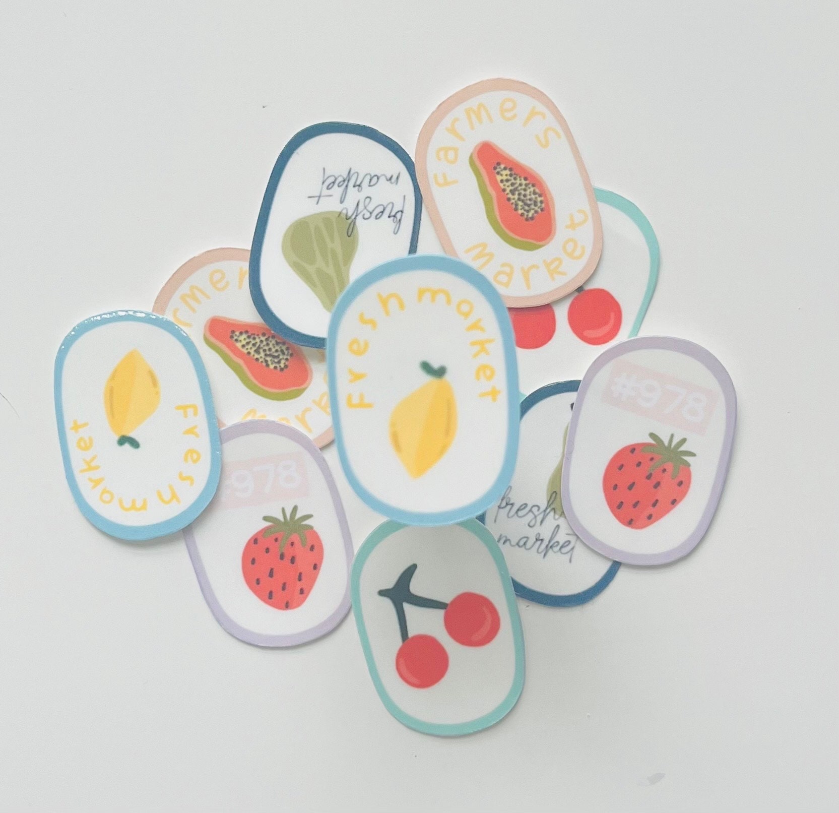 Farmers Market Fruit Stickers - Etsy