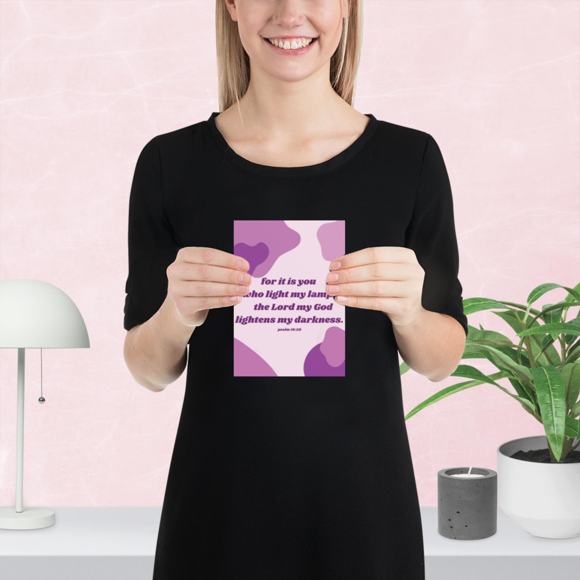 Purple Abstract Design Psalm 18:28 Poster "for It is You Who Light My ...