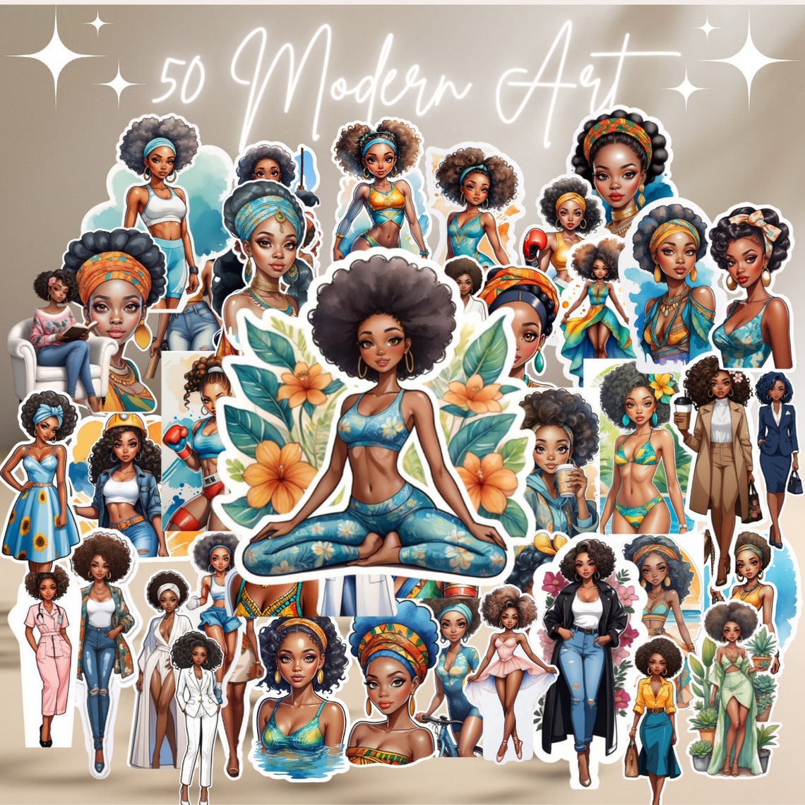 Digital Stickers Printable Stickers Watercolour Clipart SVG PNG Images ...