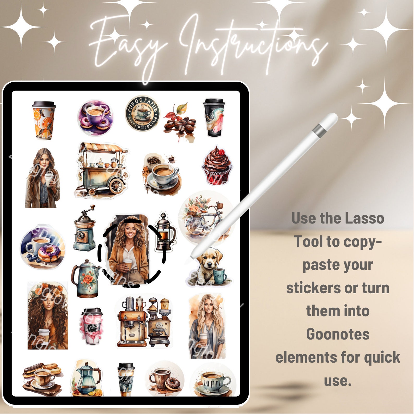 Digital Stickers 80 Coffee Time Goodnotes Stickers Printable Sticker ...