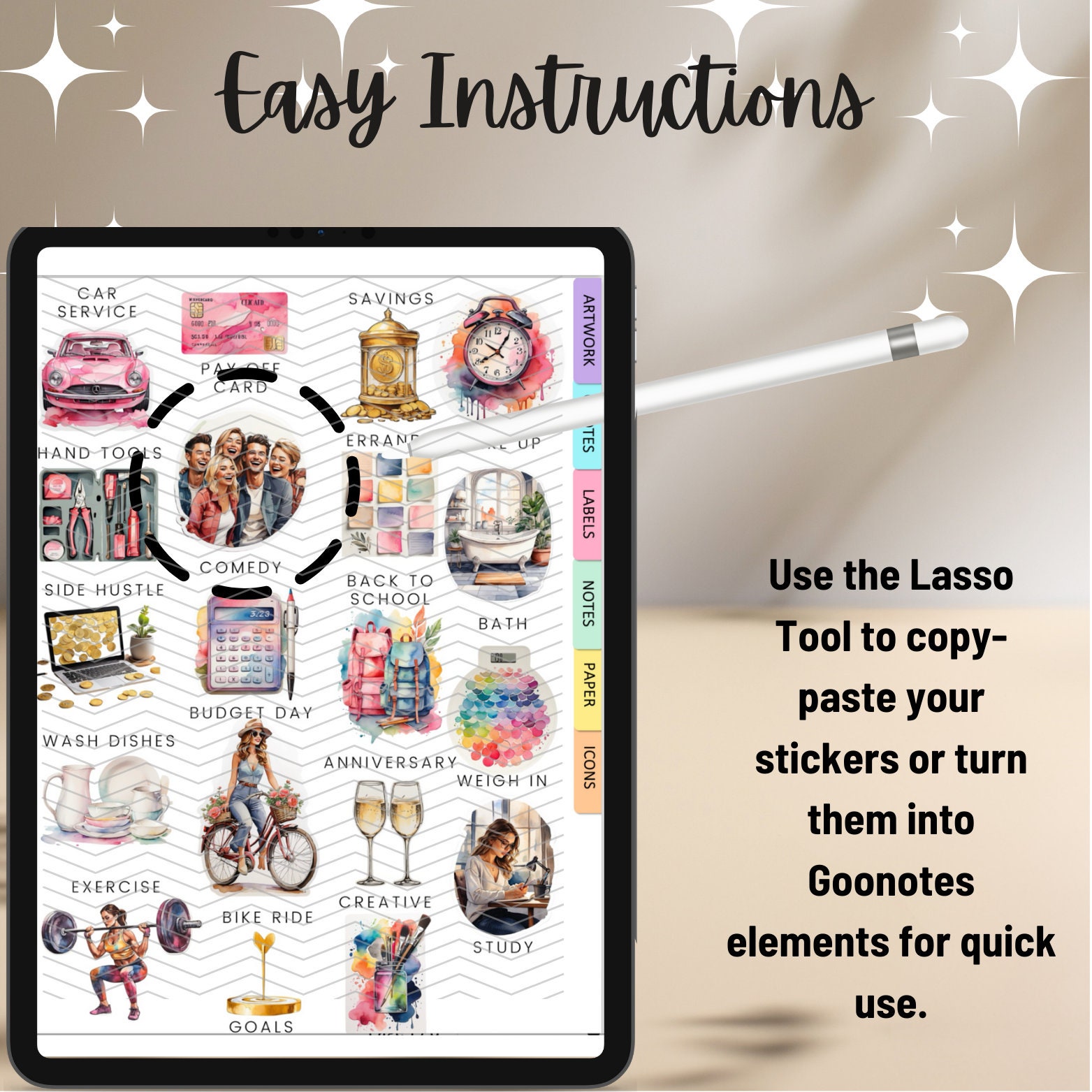 Everyday Stickers Digital Planner Sticker Sheet Bundle Goodnotes ...