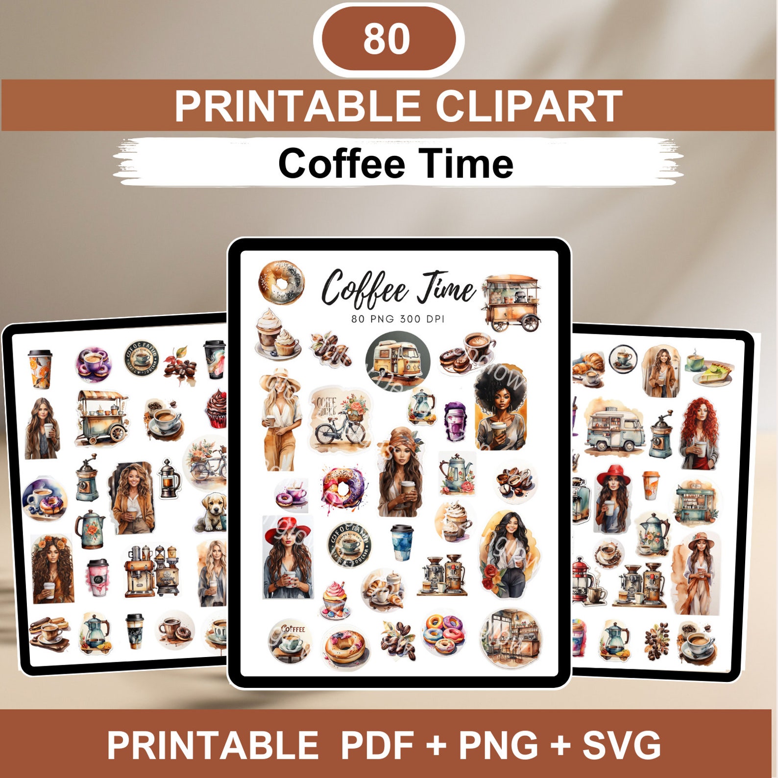 Digital Stickers 80 Coffee Time Goodnotes Stickers Printable Sticker ...