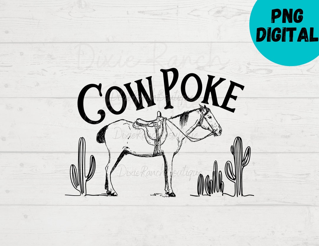 Western Cow Poke Cow Horse PNG Digital Download Printable - Etsy