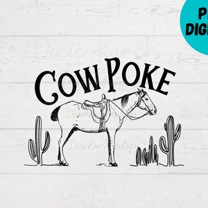 Western Cow Poke Cow Horse PNG Digital Download Printable - Etsy