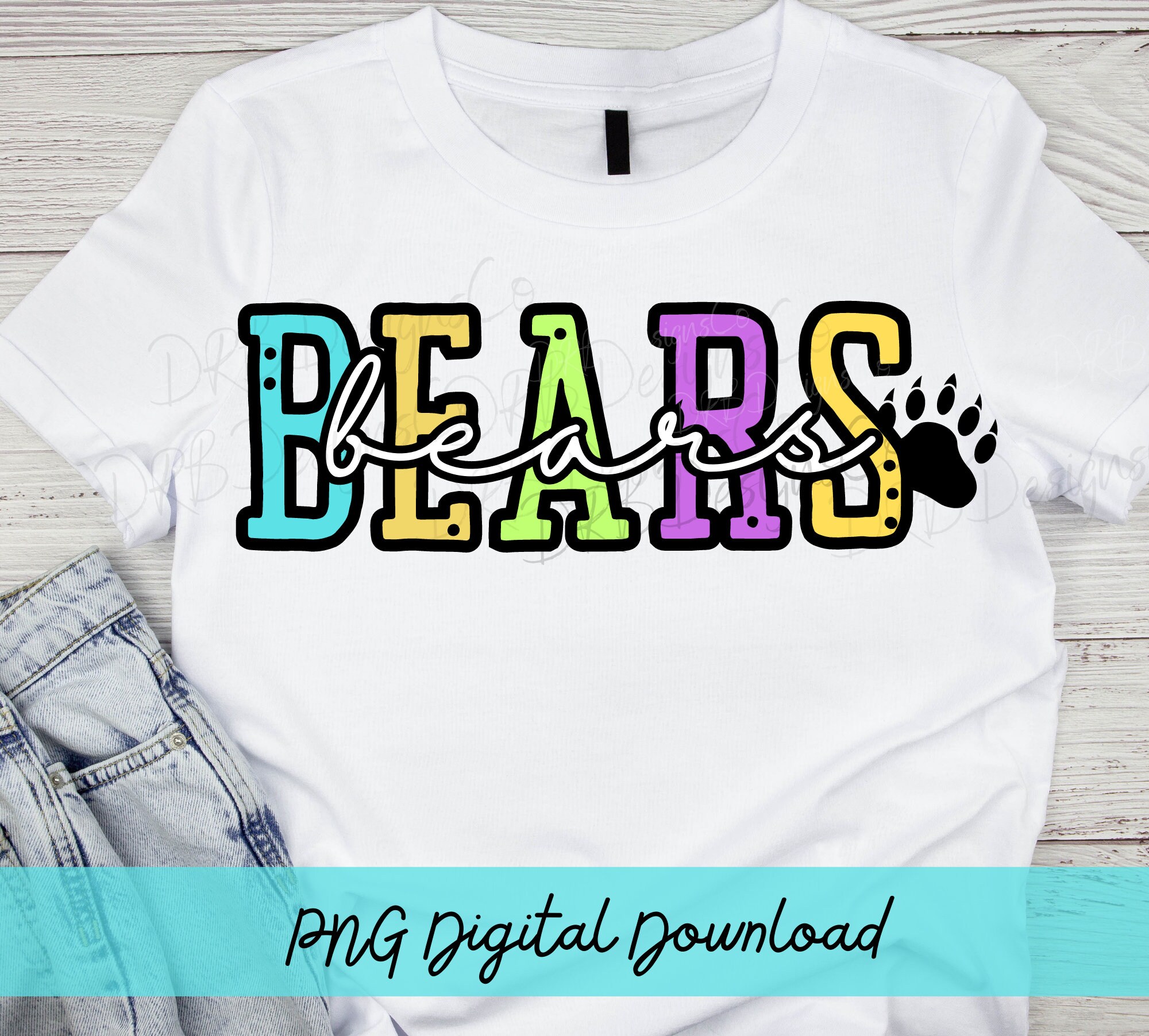 Bears Colorful PNG Go Bears PNG School Spirit Team Mascot PNG Bear ...