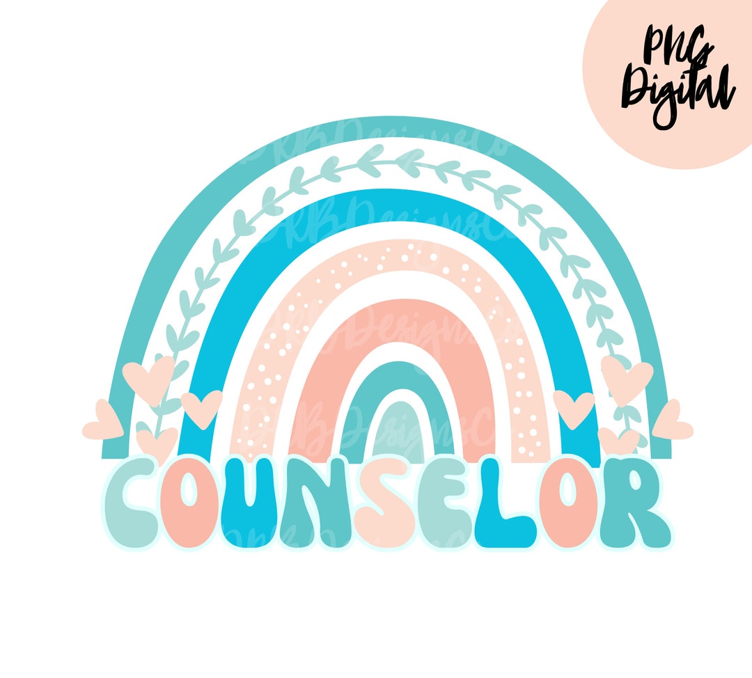 Counselor Rainbow Hearts PNG Digital Download Sublimation Printable - Etsy