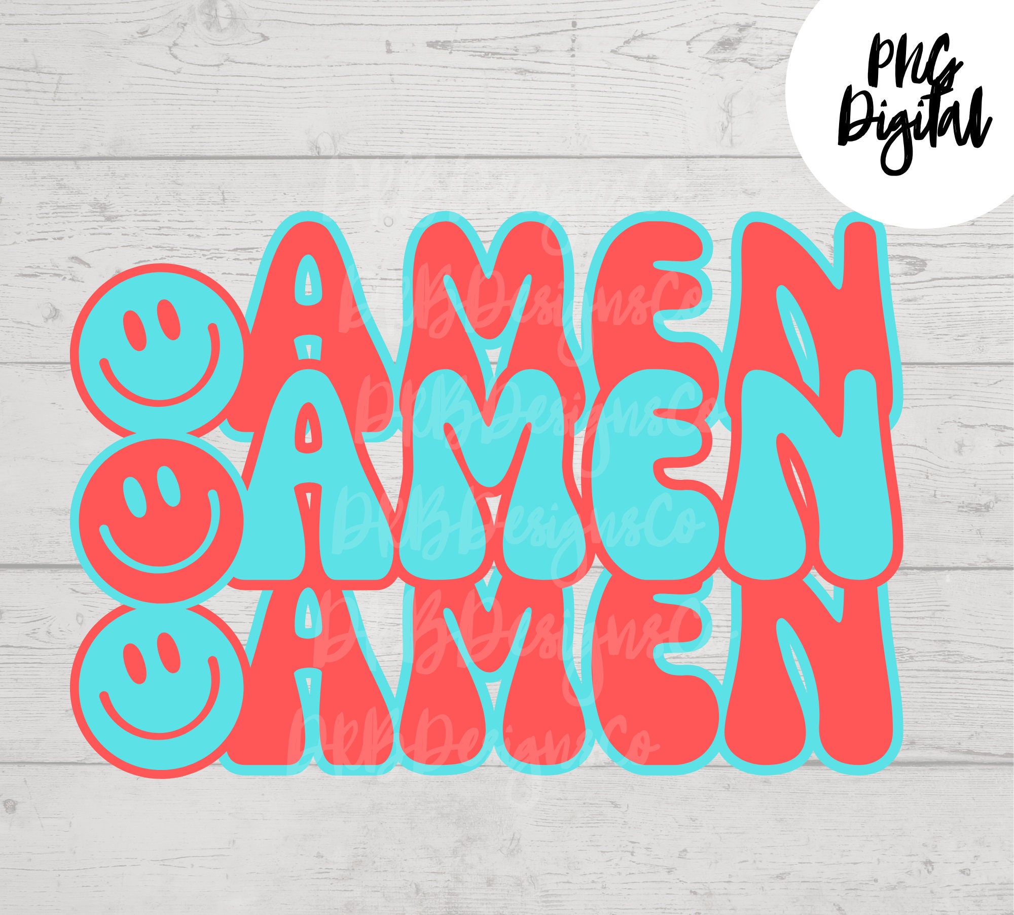 Amen Smile Face PNG Digital Download Sublimation Printable - Etsy