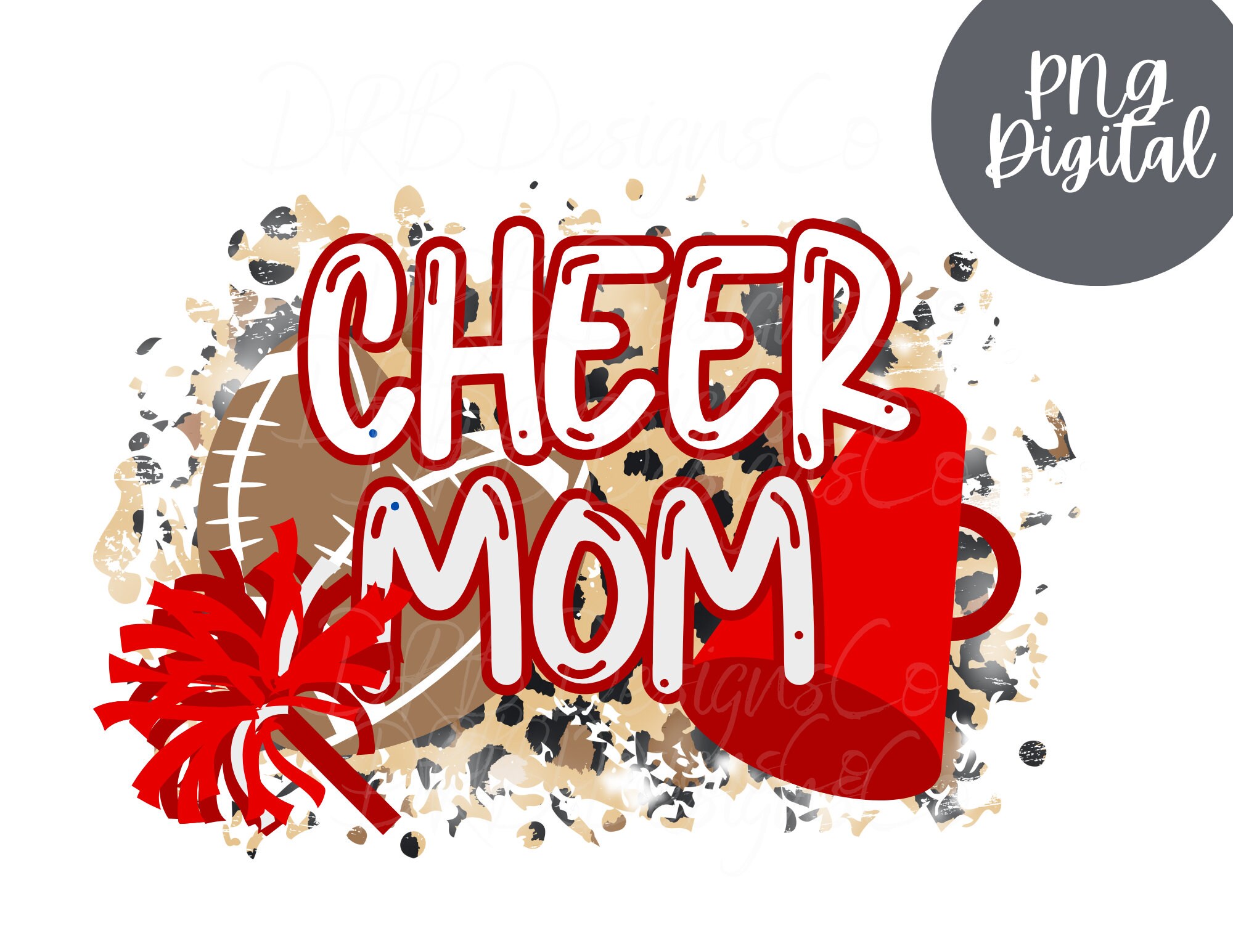 Red Cheer Mom PNG Cheerleading Mom PNG Football Sublimation Digital - Etsy
