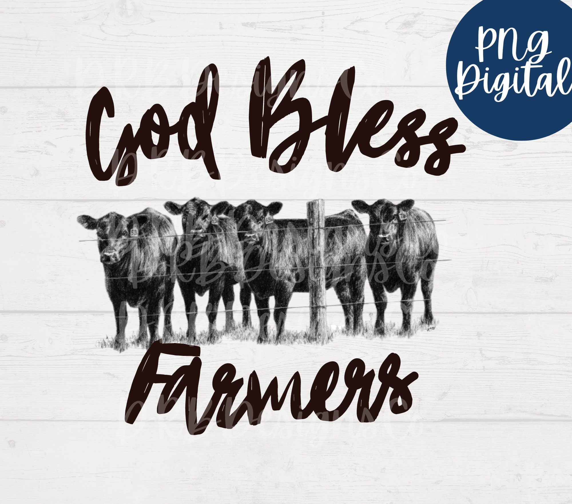 God Bless Farmers Cattle Cow PNG Digital Download Sublimation Design ...