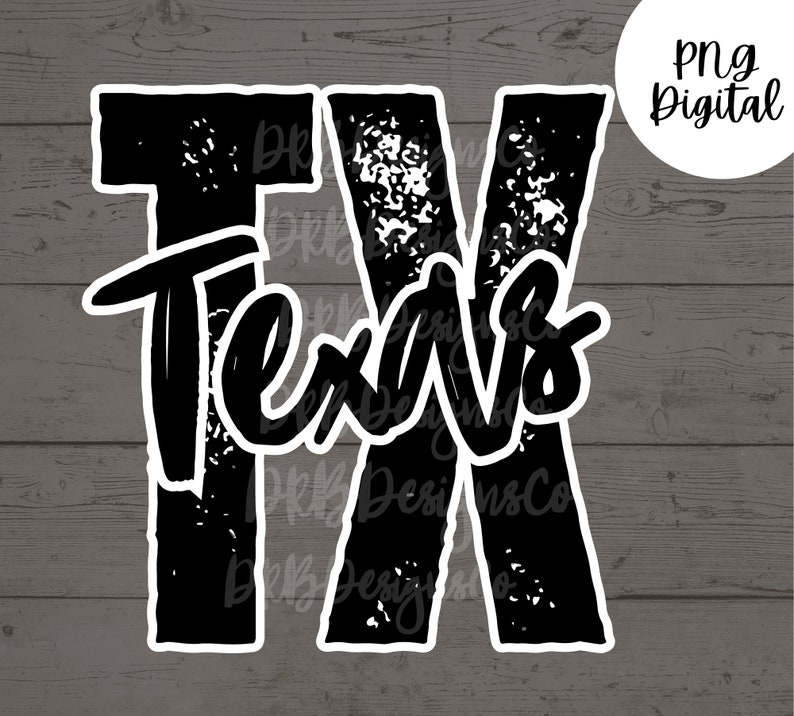 TX Texas State Letters Text PNG Digital Download Sublimation - Etsy