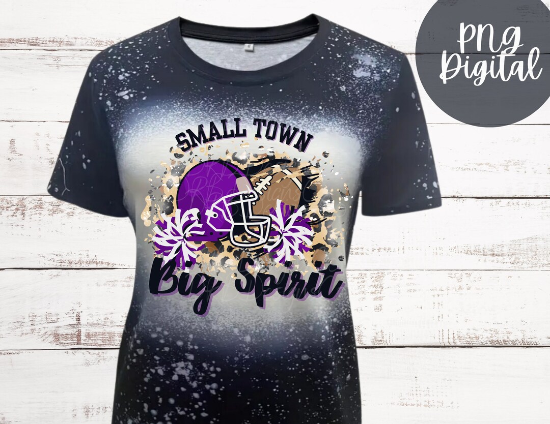 Small Town Big Spirit Purple Football PNG, School Pride (digital) - Etsy