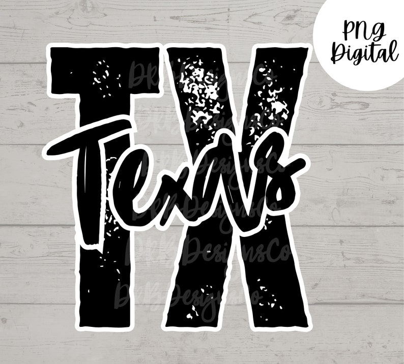 TX Texas State Letters Text PNG Digital Download Sublimation Printable ...